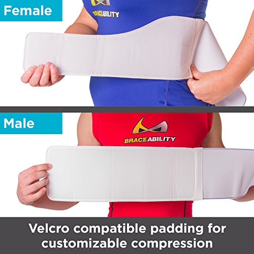 BraceAbility Rib Injury Binder Belt | Women's Rib Cage Protector Wrap for Sore or Bruised Ribs Support, Sternum Injuries, Pulled Muscle Pain and Strain Treatment (Female - Fits 34”-60” Chest)