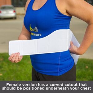 BraceAbility Rib Injury Binder Belt | Women's Rib Cage Protector Wrap for Sore or Bruised Ribs Support, Sternum Injuries, Pulled Muscle Pain and Strain Treatment (Female - Fits 34”-60” Chest)