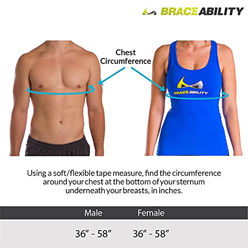 BraceAbility Rib Injury Binder Belt | Women's Rib Cage Protector Wrap for Sore or Bruised Ribs Support, Sternum Injuries, Pulled Muscle Pain and Strain Treatment (Female - Fits 34”-60” Chest)