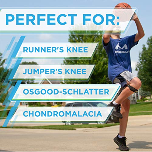 BraceAbility Kids Knee Band | Child Osgood Schlatter Strap for Jumpers Knee, Patella Tendonitis, Youth Sports Brace with Pad for Running, Soccer, Volleyball & Basketball (Small)