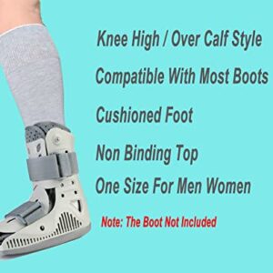 Replacement Sock Liner for Orthopedic Walking Boots Walker Brace,Tube Socks Under Air Cam Walkers and Fracture Boot Cast Shoe Surgical Leg Cover Grey 4 Pack