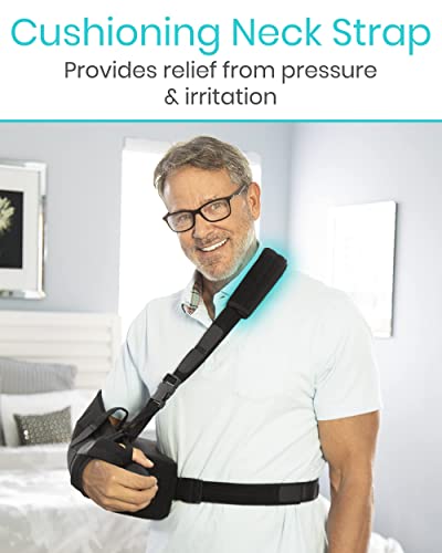 Vive Shoulder Abduction Sling - Immobilizer for Injury Support - Pain Relief Arm Pillow for Rotator Cuff, Sublexion, Surgery, Dislocated, Broken Arm - Brace Includes Pocket Strap, Stress Ball, Wedge