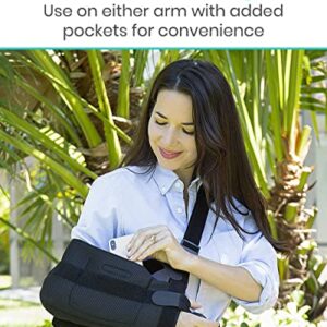 Vive Shoulder Abduction Sling - Immobilizer for Injury Support - Pain Relief Arm Pillow for Rotator Cuff, Sublexion, Surgery, Dislocated, Broken Arm - Brace Includes Pocket Strap, Stress Ball, Wedge