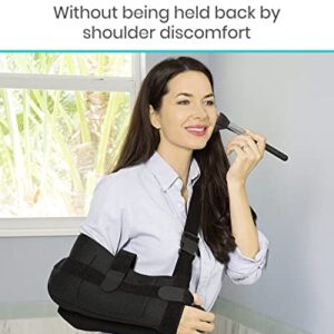 Vive Shoulder Abduction Sling - Immobilizer for Injury Support - Pain Relief Arm Pillow for Rotator Cuff, Sublexion, Surgery, Dislocated, Broken Arm - Brace Includes Pocket Strap, Stress Ball, Wedge