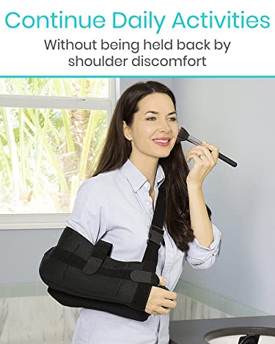 Vive Shoulder Abduction Sling - Immobilizer for Injury Support - Pain Relief Arm Pillow for Rotator Cuff, Sublexion, Surgery, Dislocated, Broken Arm - Brace Includes Pocket Strap, Stress Ball, Wedge