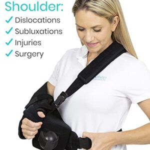 Vive Shoulder Abduction Sling - Immobilizer for Injury Support - Pain Relief Arm Pillow for Rotator Cuff, Sublexion, Surgery, Dislocated, Broken Arm - Brace Includes Pocket Strap, Stress Ball, Wedge