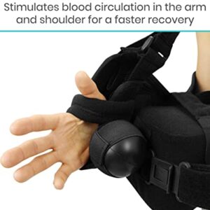 Vive Shoulder Abduction Sling - Immobilizer for Injury Support - Pain Relief Arm Pillow for Rotator Cuff, Sublexion, Surgery, Dislocated, Broken Arm - Brace Includes Pocket Strap, Stress Ball, Wedge