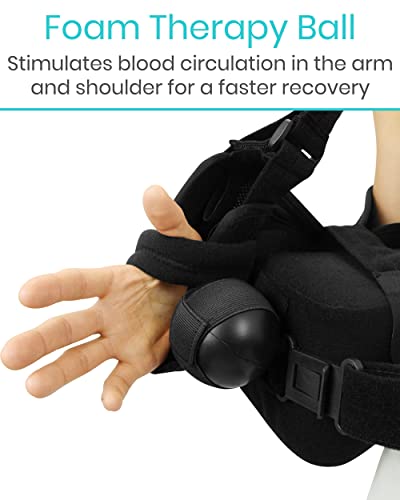 Vive Shoulder Abduction Sling - Immobilizer for Injury Support - Pain Relief Arm Pillow for Rotator Cuff, Sublexion, Surgery, Dislocated, Broken Arm - Brace Includes Pocket Strap, Stress Ball, Wedge