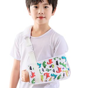 ledhlth dinosaur kids arm sling for boys toddler shoulder sling for shoulder injury padiatric elbow sling for broken arm wrist sling for dislocated shoulder (kids l)