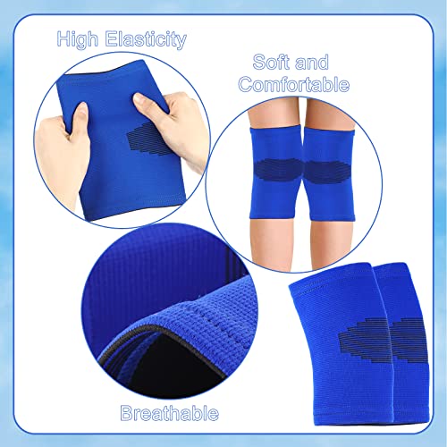 2 Pairs Kids Knee Sleeve Kids Knee Brace Children Knee Support Kids Knee Compression Sleeve Child Knee Pads for Basketball, Volleyball, Sports, Gymnastics, Black and Blue (Medium)