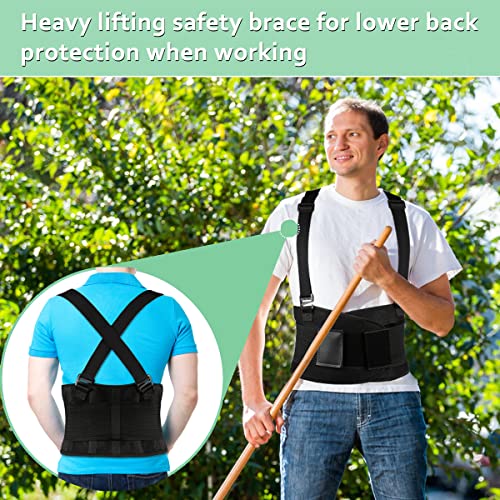 Back Brace Lumbar Back Support Belt for Women and Men , Lower Back Pain Relief Lumbar Support with Removable Suspender Straps , Lower Back Support for Heavy Lifting at Work,Moving and Warehouse Jobs 5XL(53"-65")