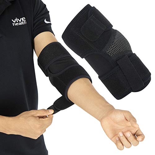 Vive Elbow Brace - Tennis Compression Sleeve - Wrap for Golfers, Bursitis, Left or Right Arm - Tendonitis Support Strap for Golf, Men and Women - Epicondylitis and Sports Recovery