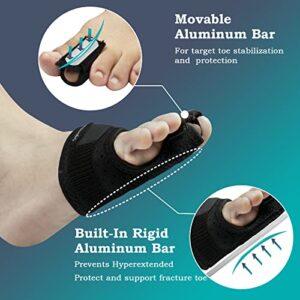 Boydri Toe Rigid Splint Stabilizers, Toe Straightener & Corrector Brace for Fixation Broken Toe, Stress Fracture, Claw Toe and Mallet Toe, Toe Separator - Adjustable Toe Support (S/M)