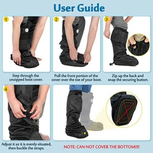 Walking Boot Cover Orthopedic Medical Air Walker Boot Foot Cast Cover for Ankle Fracture Rain Winter Snow Boot Covers Women Men Waterproof Tall Boot Protector Reusable Accessories (Black)