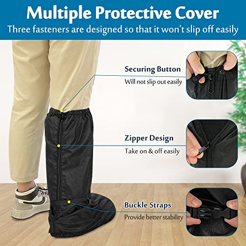 Walking Boot Cover Orthopedic Medical Air Walker Boot Foot Cast Cover for Ankle Fracture Rain Winter Snow Boot Covers Women Men Waterproof Tall Boot Protector Reusable Accessories (Black)