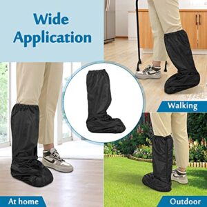 Walking Boot Cover Orthopedic Medical Air Walker Boot Foot Cast Cover for Ankle Fracture Rain Winter Snow Boot Covers Women Men Waterproof Tall Boot Protector Reusable Accessories (Black)