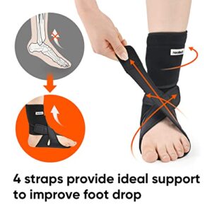 NEOFECT Drop Foot Brace Black Left AFO Foot Drop Brace for Walking, Drop Foot Brace with Shoes, Stroke Recovery Equipment, Foot Drop Brace for Sleeping, Adjustable Ankle Brace