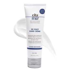 eltamd so silky hand crème, moisturizing hand lotion with ceramides, sclareolide and vitamin e for dry, flaking hands, 12-hour hand cream, 3 oz.