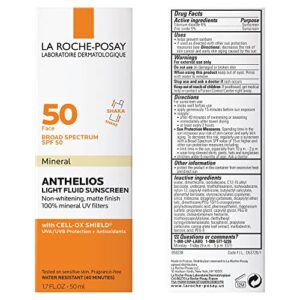 La Roche-Posay Anthelios Mineral Ultra-Light Face Sunscreen SPF 50, Zinc Oxide Sunscreen for Face, 100% Mineral Sunblock, Oil Free Sunscreen for Sensitive Skin, Daily Sun Protection