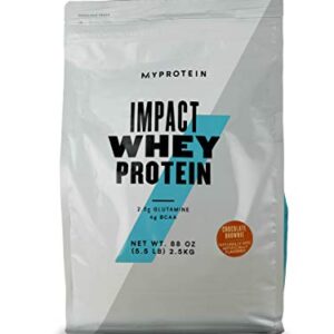 Myprotein Impact Whey Protein Blend, Chocolate Brownie, 5.5 lbs (100 Servings)