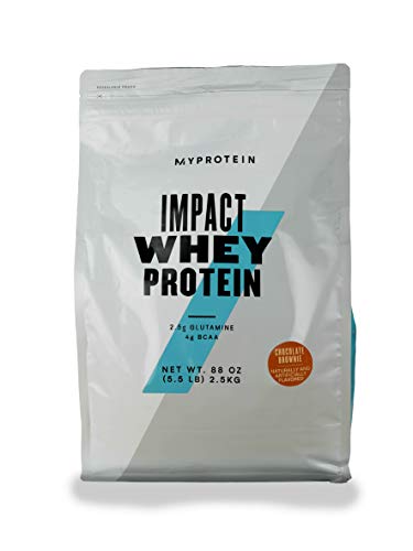 Myprotein Impact Whey Protein Blend, Chocolate Brownie, 5.5 lbs (100 Servings)