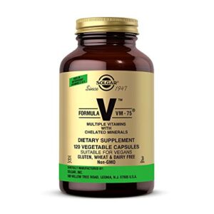 solgar formula vm-75, 120 vegetable capsules – vitamin a, b6, b12, c, d, e – biotin, magnesium, calcium, copper, iron, zinc, folic acid, niacin – non-gmo, vegan, gluten free, dairy free – 60 servings