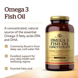 Solgar Omega-3 Fish Oil Concentrate, 240 Softgels - Support for Cardiovascular, Joint & Brain Health - Contains EPA & DHA Fatty Acids - Non GMO, Gluten/ Dairy Free - 120 Servings