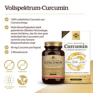 Solgar Full Spectrum Curcumin - 90 LiCaps - Superior Absorption - Brain, Joint & Immune Health - Non-GMO, Vegan, Gluten Free, Dairy Free - 90 Servings