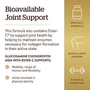 Solgar Extra Strength Glucosamine Chondroitin MSM w/ Ester-C, - Promotes Healthy Joints, Supports Comfortable Movement & Collagen Formation - 180 Count (Pack of 1)