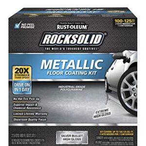 Rust-Oleum 286983 Metallic Floor Coating Kit-Silver Bullet