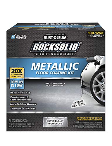 Rust-Oleum 286983 Metallic Floor Coating Kit-Silver Bullet