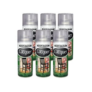 rust-oleum 1906830-6pk lacquer spray paint, 11 oz, gloss clear, 6 pack