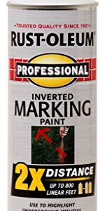 Rust-Oleum 266593-6PK Professional 2X Distance Marking Spray Paint, 15 Oz, White, 6 Pack