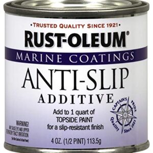 Rust-Oleum 206999 Marine Topside Paint, Gloss White, 1-Quart & 207009 Marine Anti-Slip Additive 1/2-Pint, 4 Ounce (Pack of 1), Clear, 11 Fl Oz