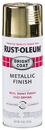 Rust-Oleum 7710830 Stops Rust Bright Coat Metallic Spray Paint, 11 Ounce (Pack of 1) , Gold & 249117 Painter's Touch 2X Ultra Cover, 12 Ounce (Pack of 1), Gloss Clear