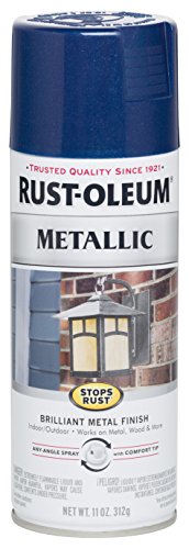 Rust-Oleum 7251830-2PK Stops Rust Metallic Spray Paint, 11 Ounce (Pack of 2), Cobalt Blue, 2 Pack