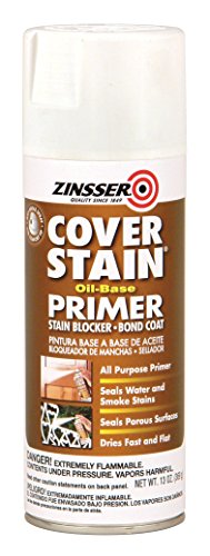 Rust-Oleum 3608 White Zinsser Cover-Stain Water Based Primer, 13 oz. Aerosol Spray Can (Pack of 6)