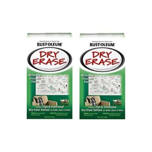 rust-oleum 241140-2pk specialty dry erase brush-on paint kit, white, 2 pack