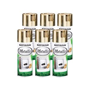 rust-oleum 1910830-6pk specialty metallic spray, 11 oz, gold, 6 pack