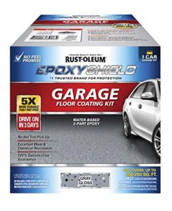 rust-oleum 251965 epoxyshield garage floor coating, 1 car kit, gray