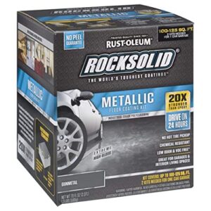 rust-oleum 299743 rocksolid metallic garage floor coating, 2 count (pack of 1), gunmetal