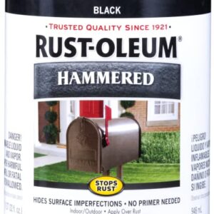 Rust-Oleum 7215502 Hammered Metal Finish, Black, 1-Quart (Packaging may vary)