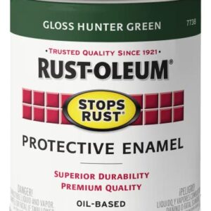 Rust-Oleum 7738502-2PK Stops Rust Brush On Paint, 1 Quarts (Pack of 2), Gloss Hunter Green, 2 Can