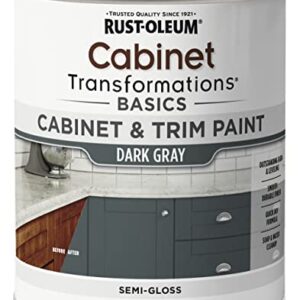 Rust-Oleum 372010 Transformations Basics Cabinet & Trim Paint, Quart, Dark Gray