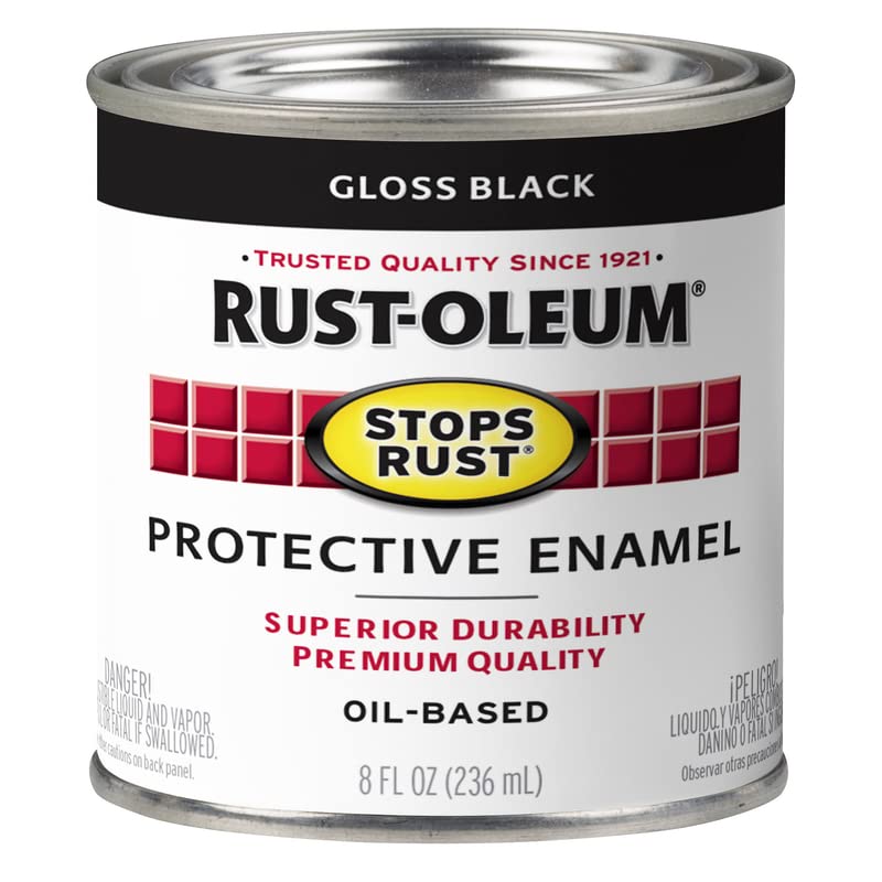 Rust-Oleum Stops Rust Gloss Black Oil-based Industrial Enamel Paint Half-Pint