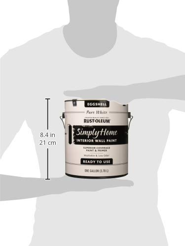 Rust-Oleum Simply Home Interior Wall Paint 332141 Simply Home Eggshell Interior Wall Paint, 1 Gallon (Pack of 1), Pure White, 128 Fl Oz