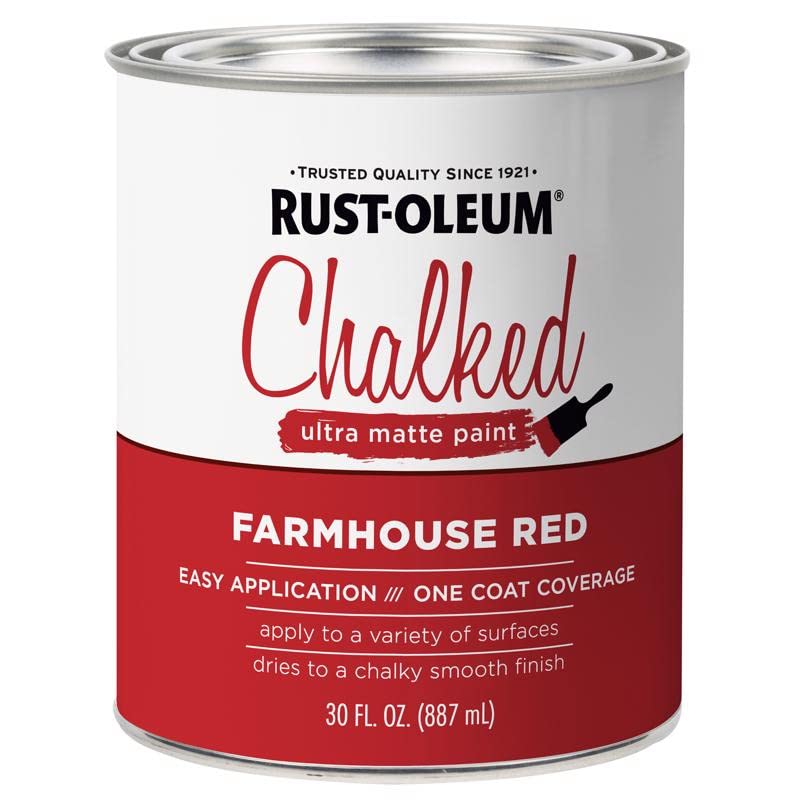 Rust-Oleum Chalked Ultra Matte Farmhouse Red Water-Based Acrylic Chalk Paint 30 oz.