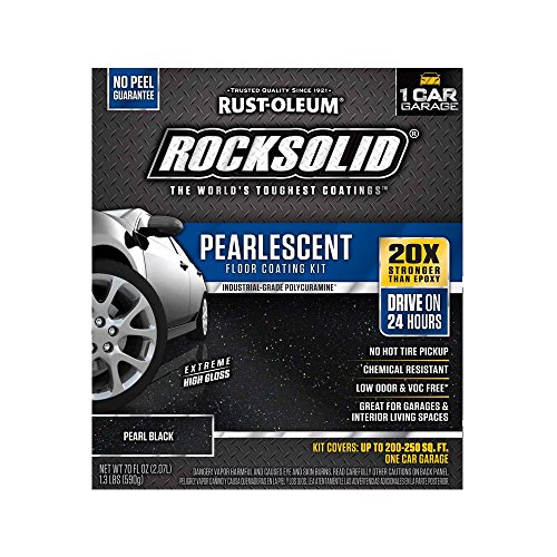 Rust-Oleum 306325 Rock-Solid Pearlescent Garage Floor Coating Kit, 1 Count (Pack of 1), Pearl Black, 128 Fl Oz