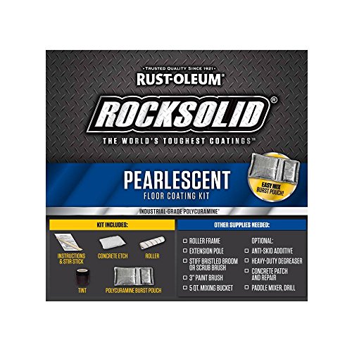 Rust-Oleum 306325 Rock-Solid Pearlescent Garage Floor Coating Kit, 1 Count (Pack of 1), Pearl Black, 128 Fl Oz