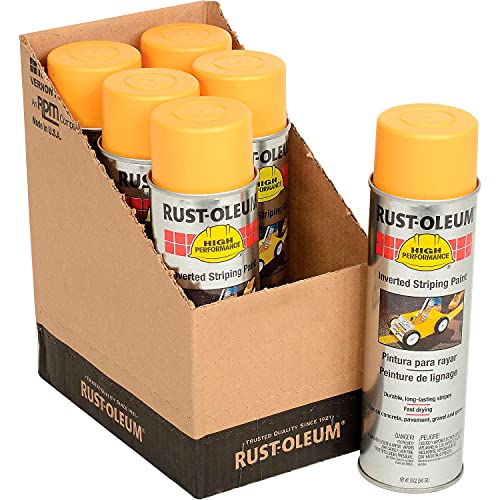 Rust-Oleum 2348838 2300 System Inverted Striping Paint Aerosol, Yellow - Lot of 6